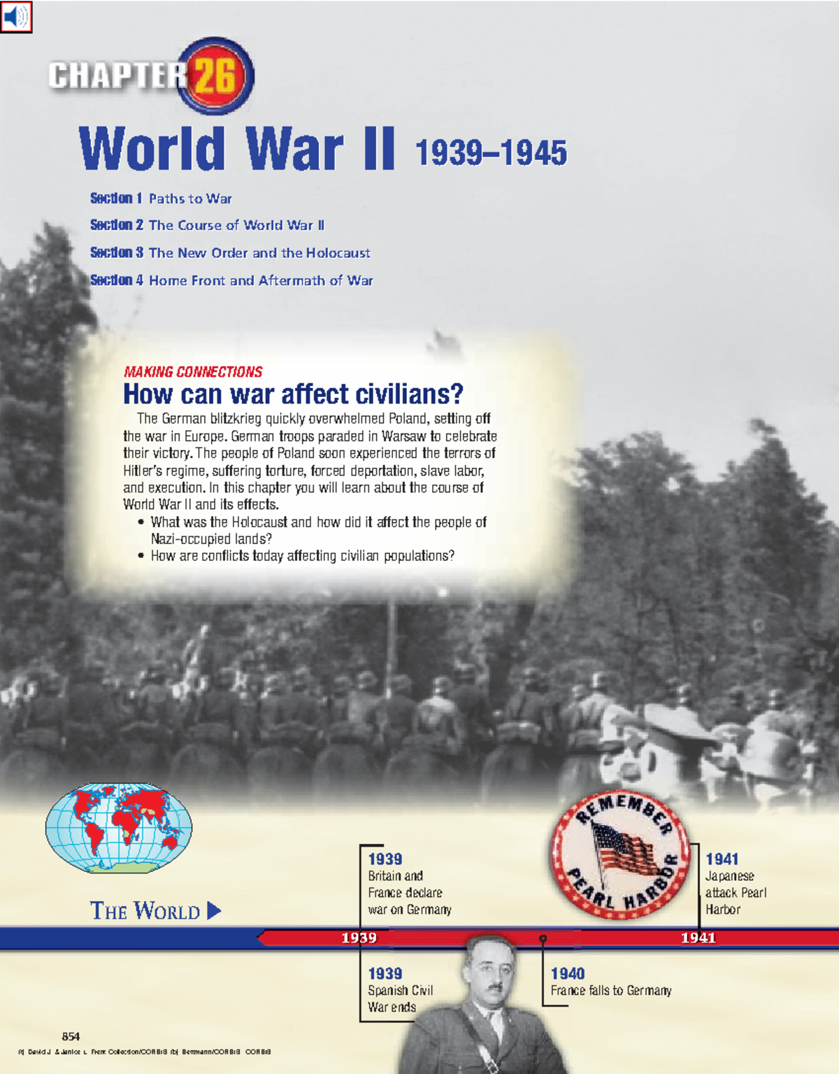 Chap26 WW2 - A chapter about WW2 - 1939 MAKING CONNECTIONS How can war ...