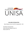 BPT1501 - Unisa - Being a proffersional teacher - Studocu