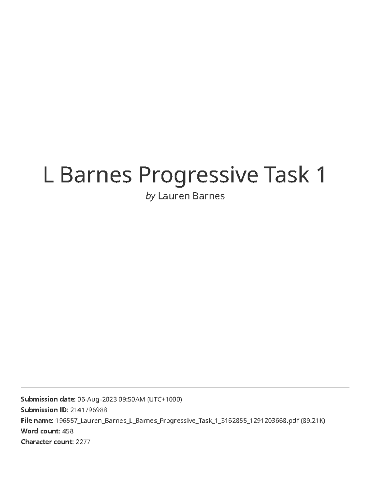 Progressive Task 1 - Material needs additional detail eg quantity. PAGE ...
