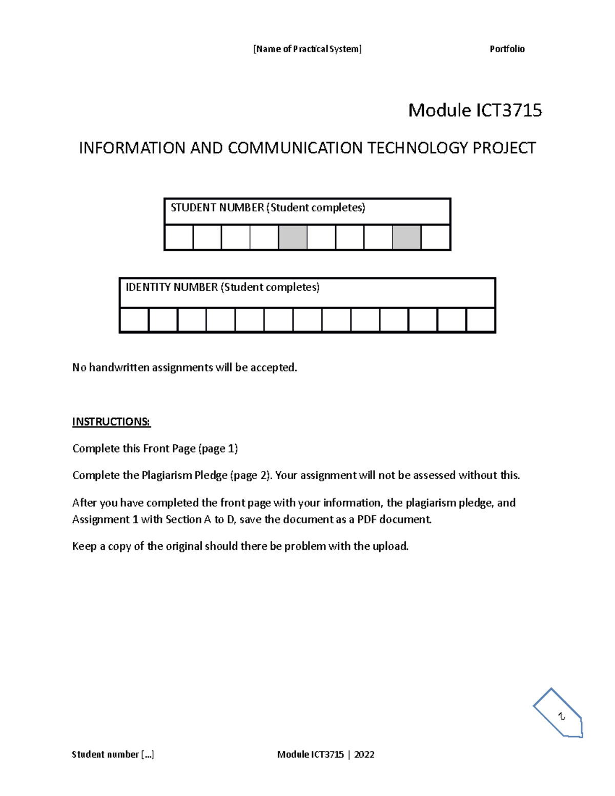 Assignment 1 Template - 2 Module ICT INFORMATION AND COMMUNICATION ...