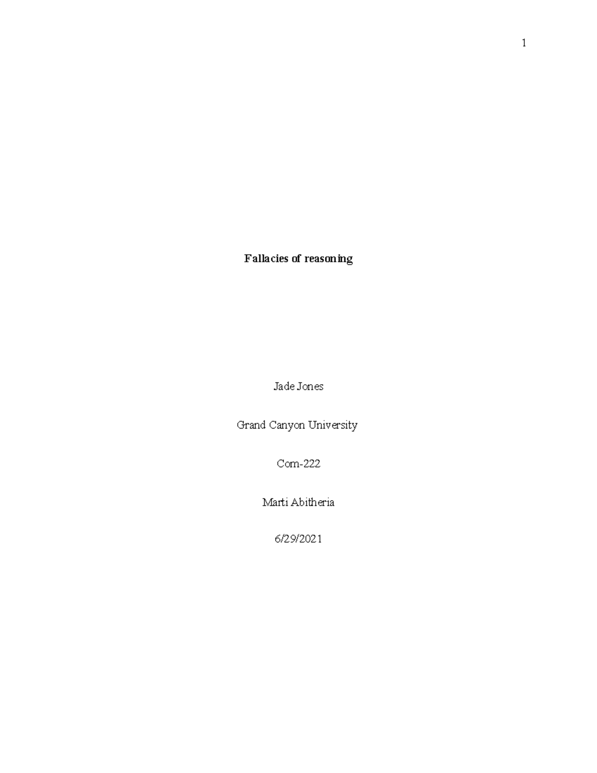 com-222 small group communications Fallacies of reasoning - Fallacies ...