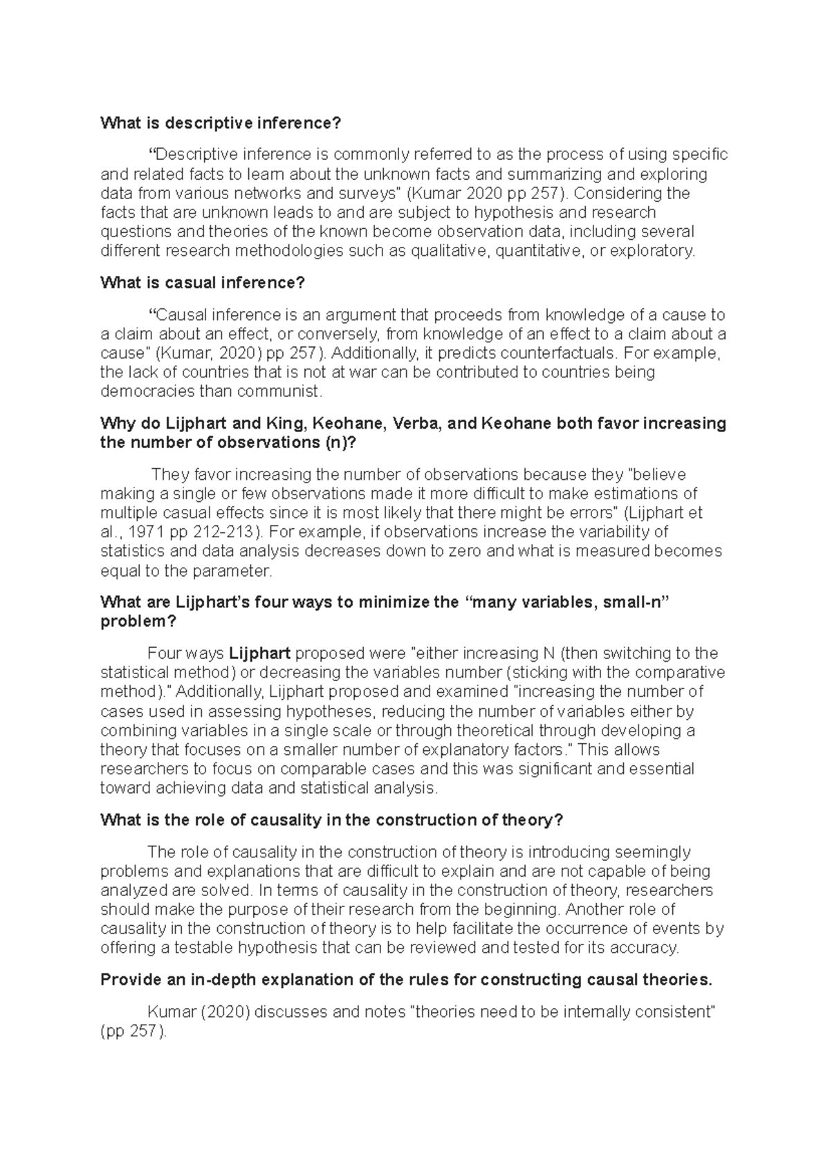 What is descriptive inference - Considering the facts that are unknown ...