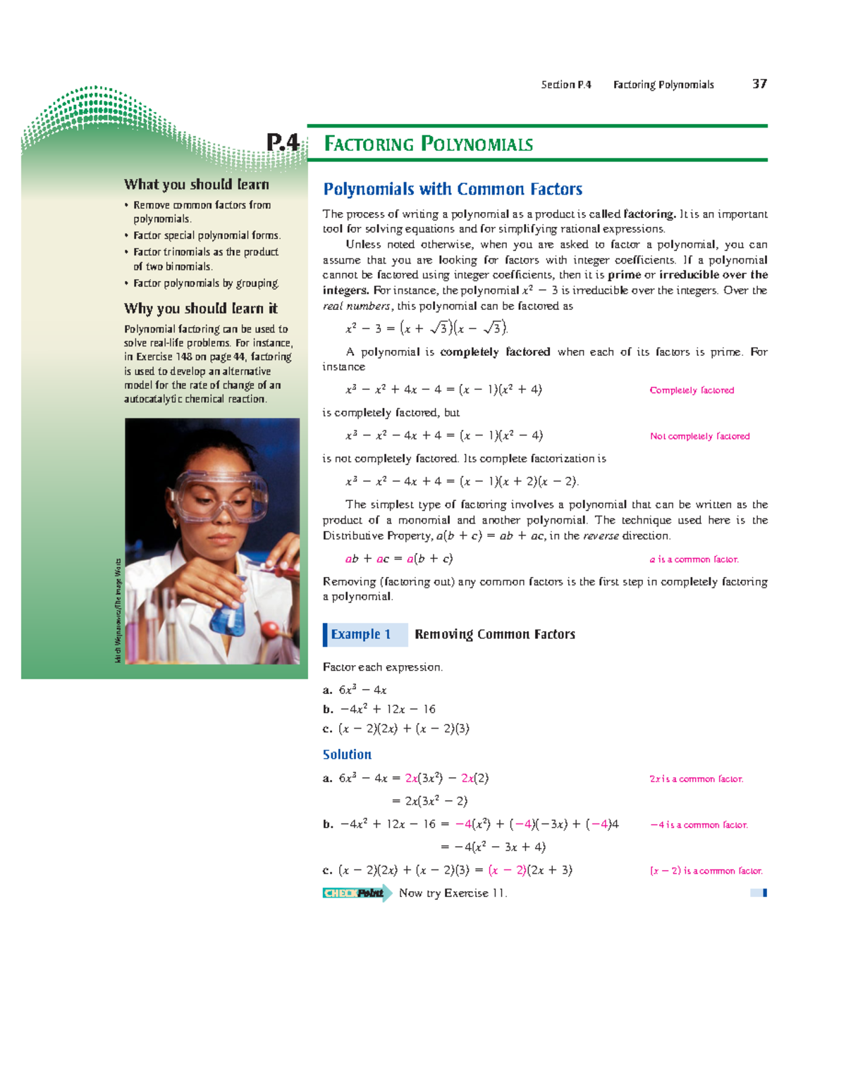 P.4 HW - ifnrinwn - Section P Factoring Polynomials 37 Polynomials with Common Factors The ...