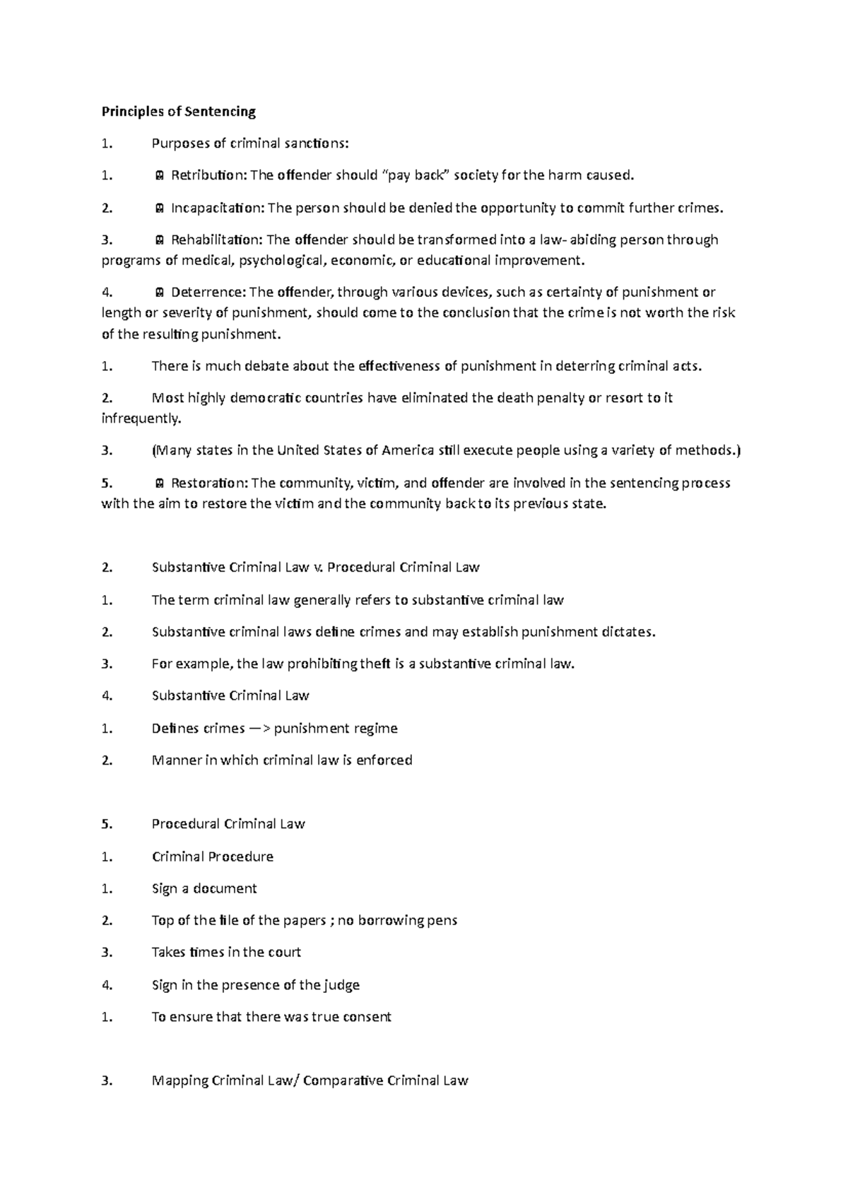 Principles of Sentencing - Purposes of criminal sanctions: 1 ...