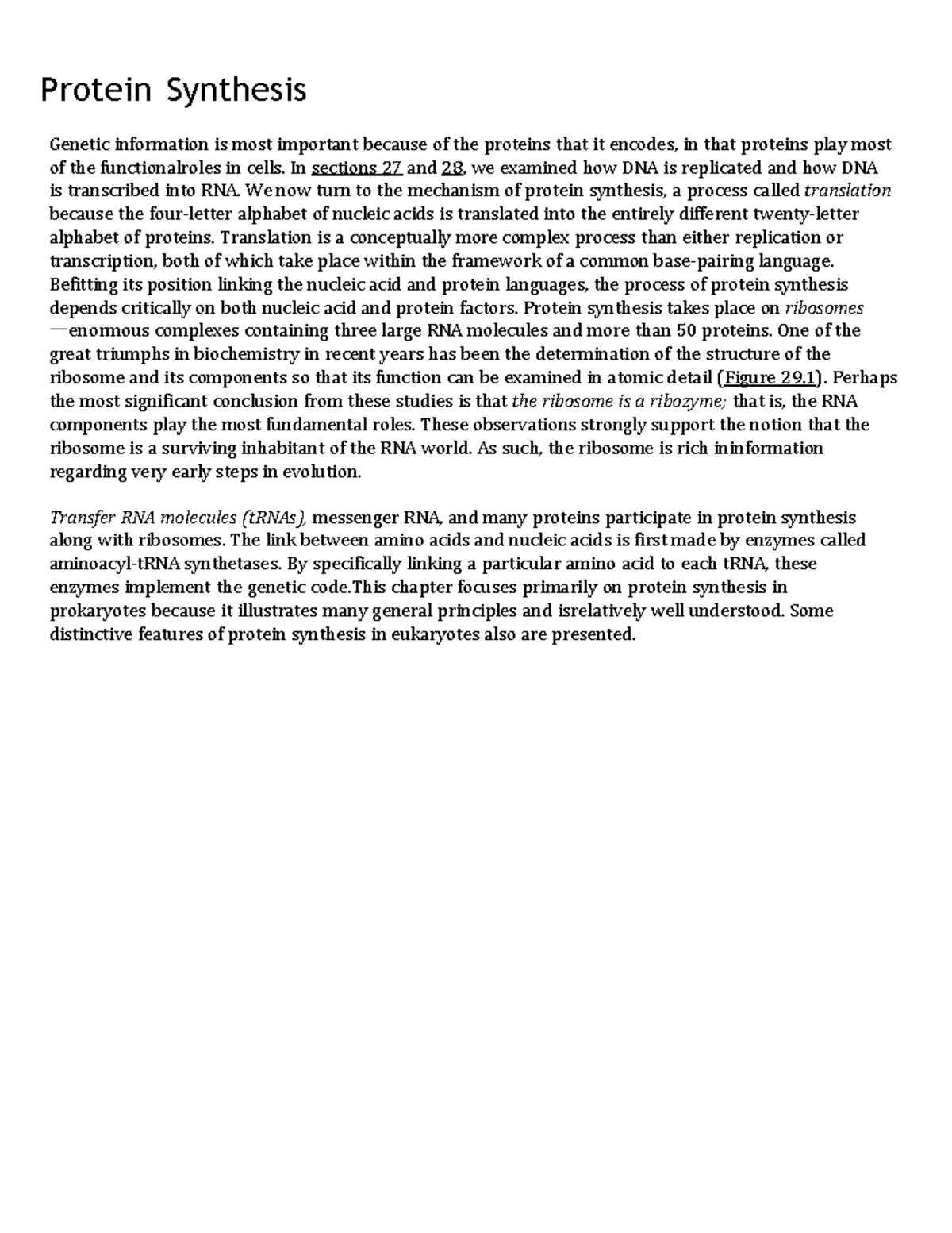 Protein Synthesis - Protein Synthesis Genetic information is most ...