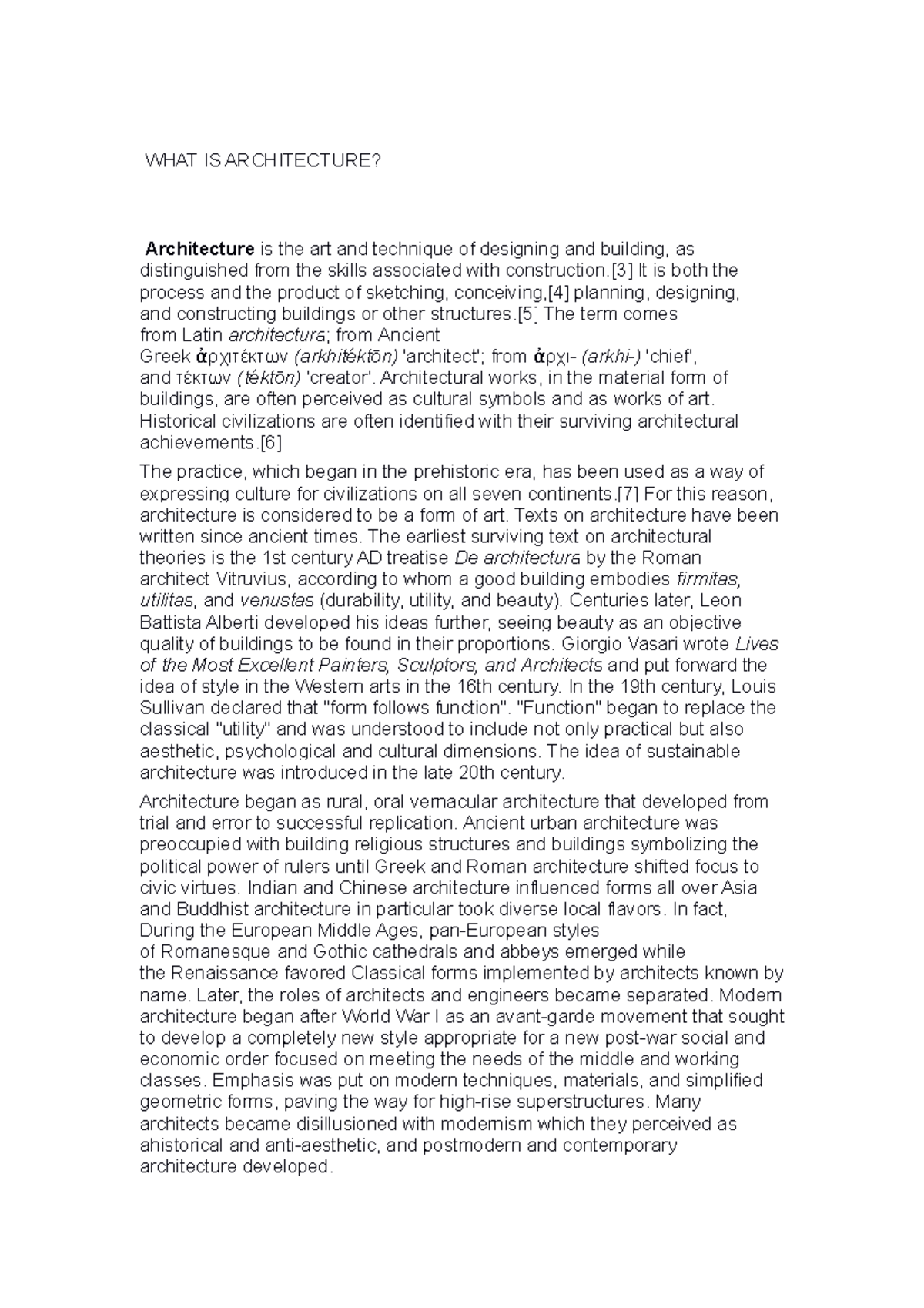 WHAT IS Architecture - WHAT IS ARCHITECTURE? Architecture is the art ...