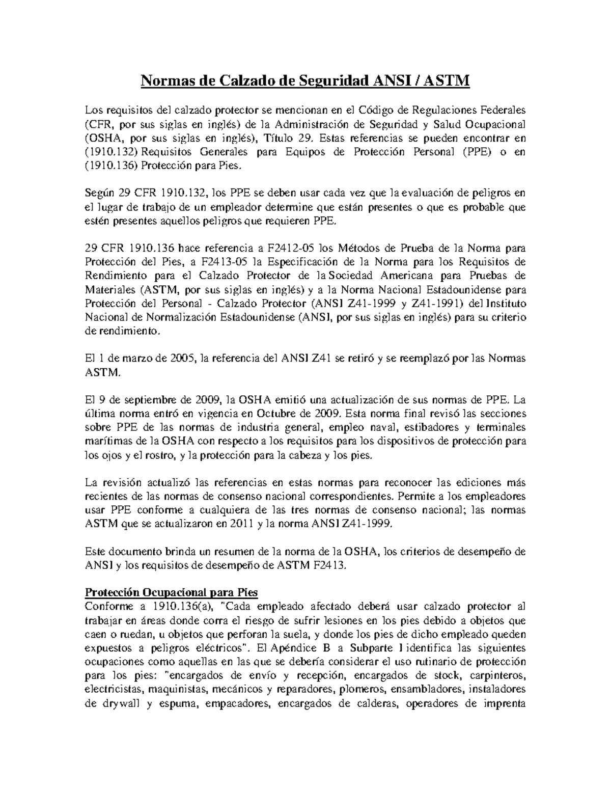 Normas de calzado de seguridad ansi astm - Normas de Calzado de ...