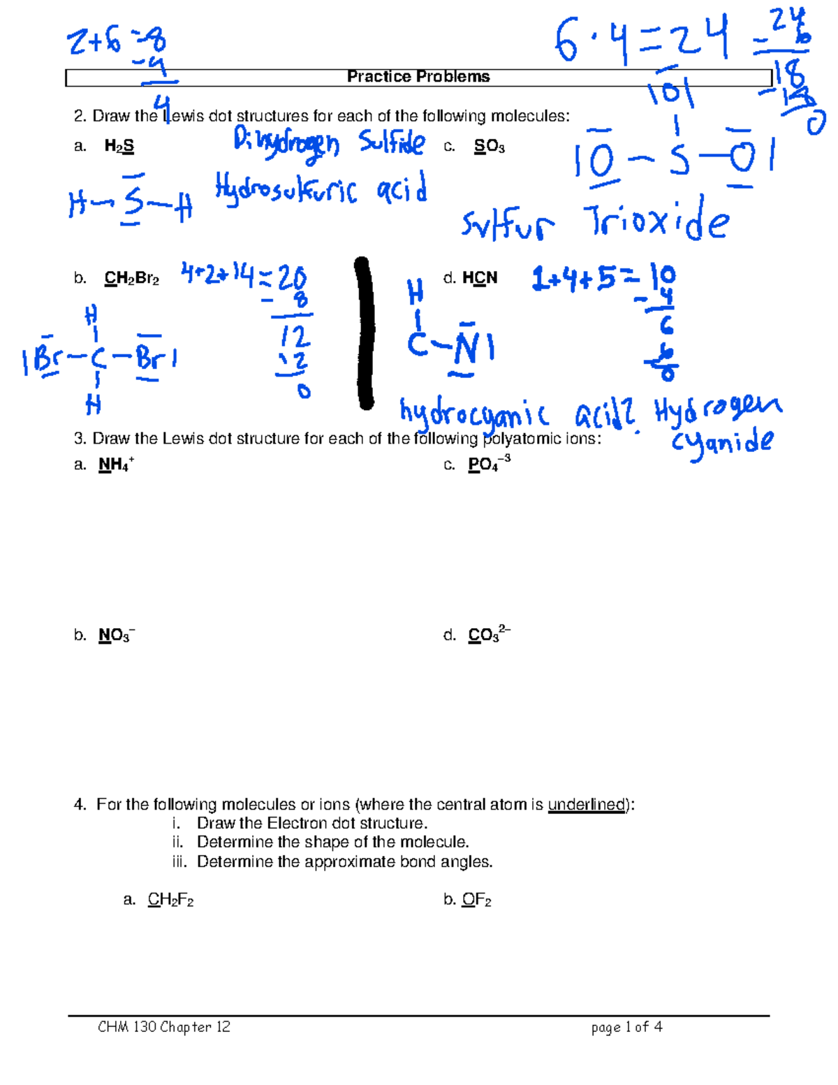 Lewispractice - Here is some good lewis dot practice for the second ...