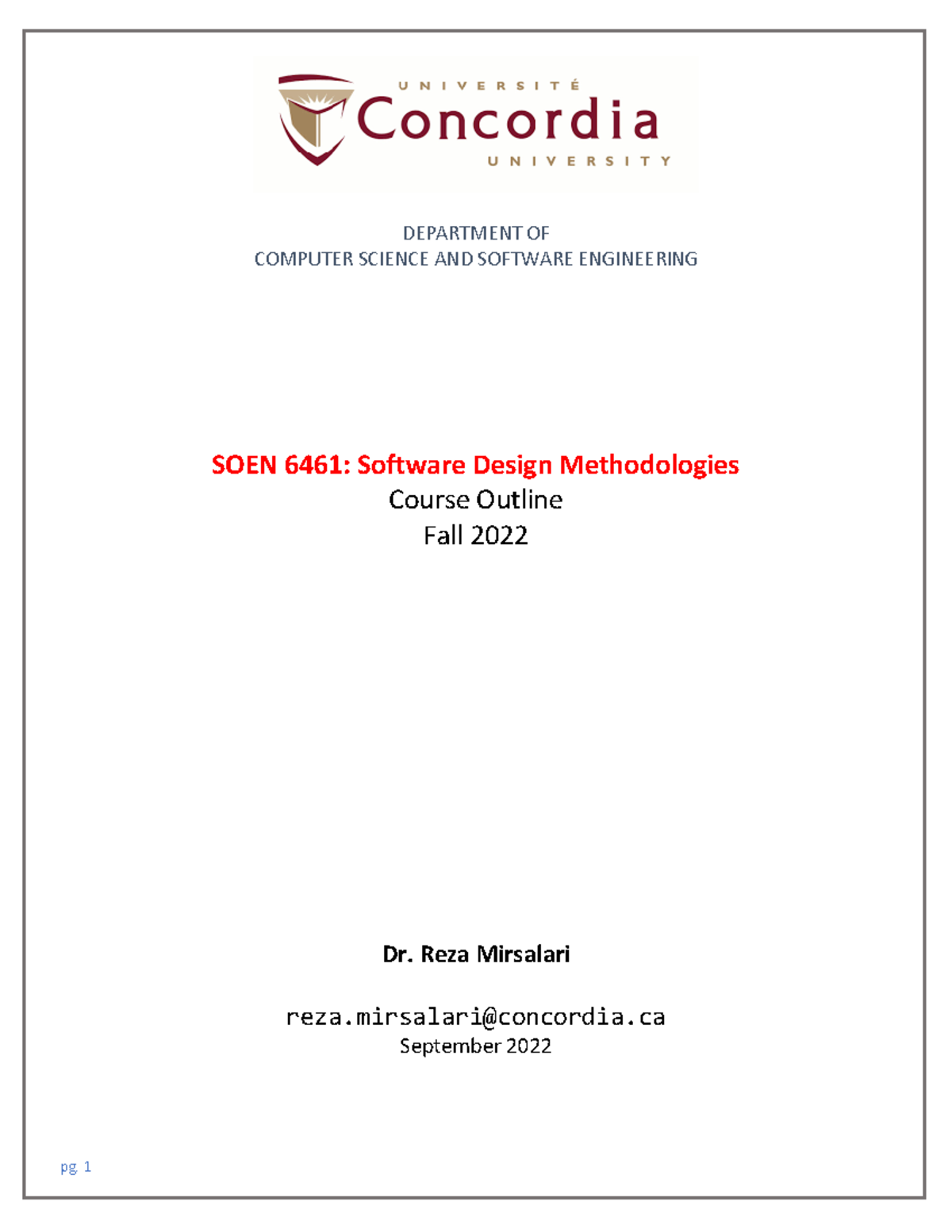 Course Outline Ver 7 - Prof Mirsalari - DEPARTMENT OF COMPUTER SCIENCE ...
