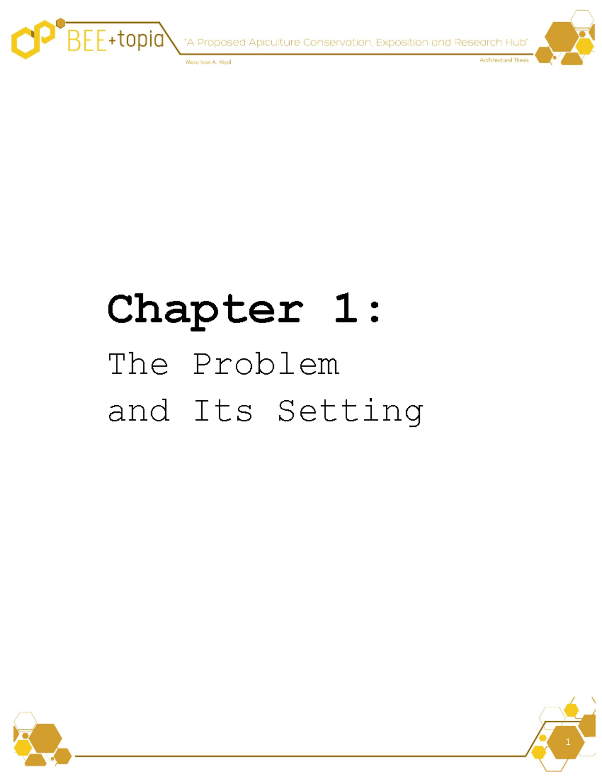 CH - MODULE - Chapter 1: The Problem and Its Setting 1 Introduction ...