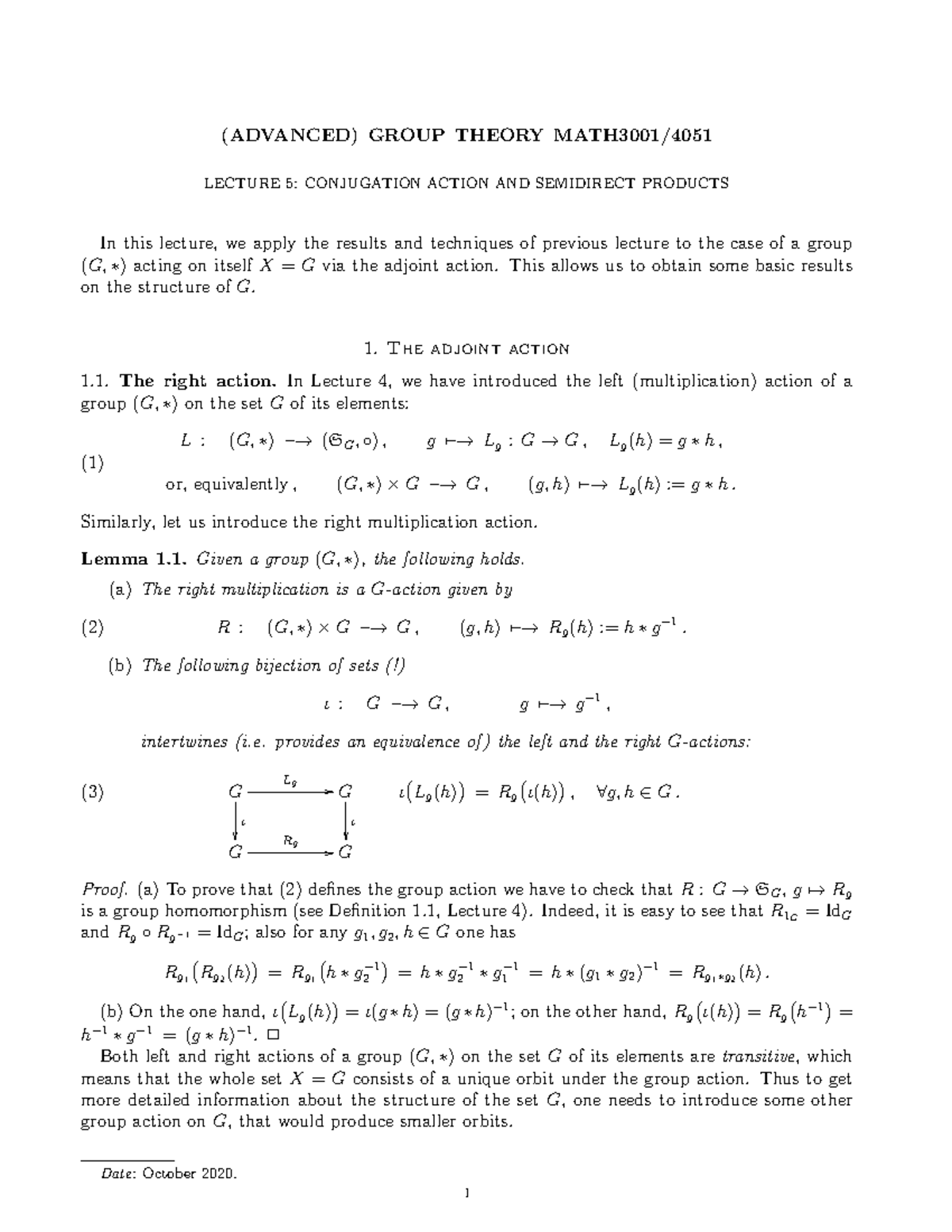 MSc level notes for the 5th week of advanced group theory - (ADVANCED ...