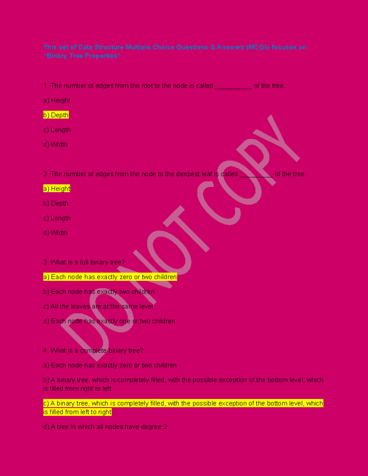 Tree and graphs - ####### This set of Data Structure Multiple Choice Questions & Answers (MCQs ...