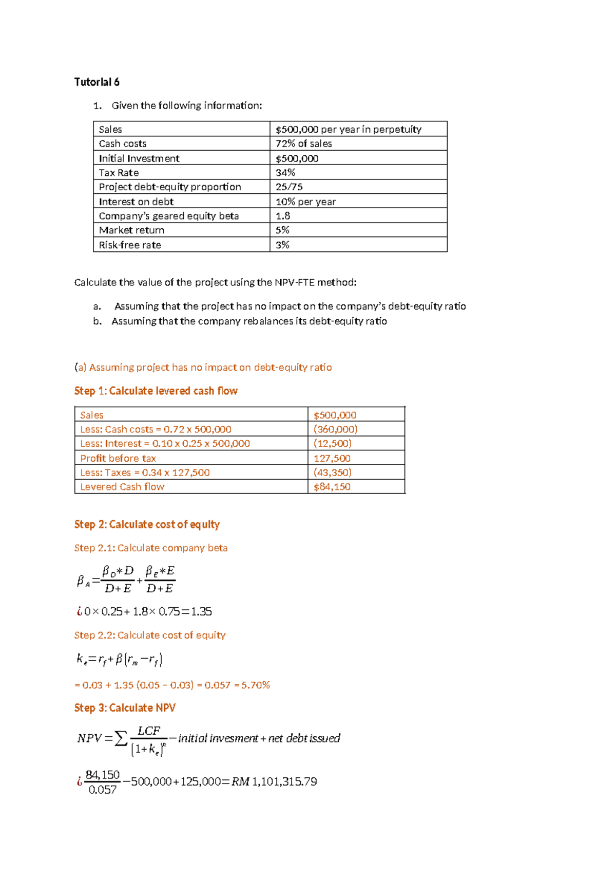 Tutorial 6 Answers Tutorial 5 Questions TUTORIAL Questions AND ANSWERS ...