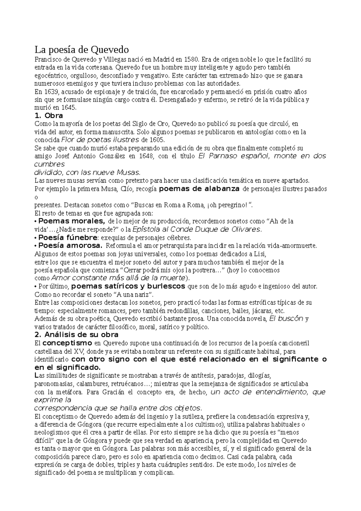 La poesía de Quevedo - La poesía de Quevedo Francisco de Quevedo y ...