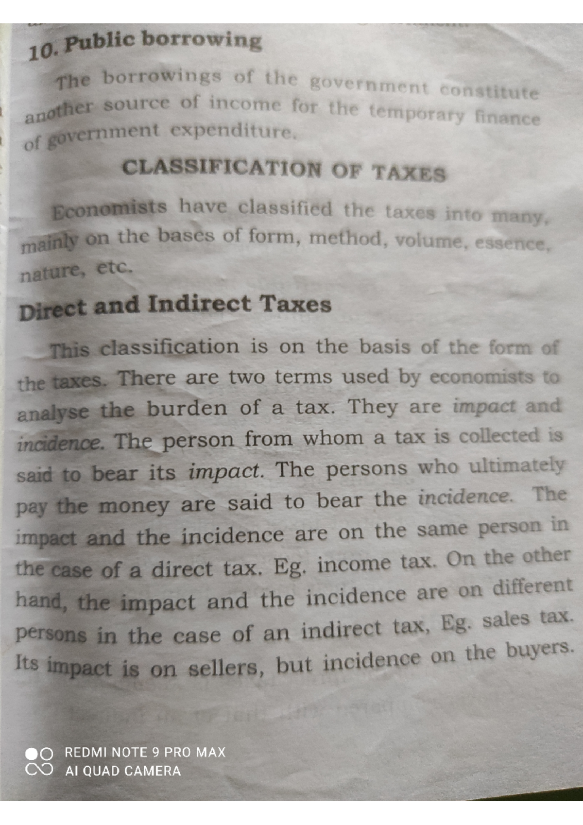 Classification of taxes - Economics - Studocu
