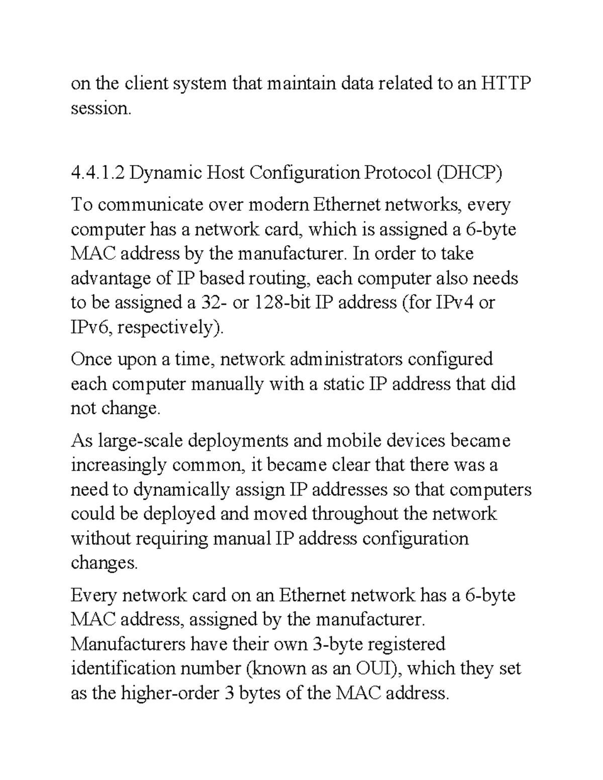 Dynamic Host Configuration Protocol On The Client System That Maintain Data Related To An