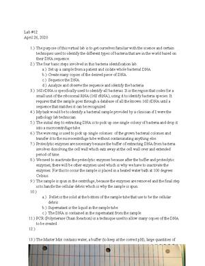 Lab report #9 - Microbiology lab #9 - Lab report # What was your ...