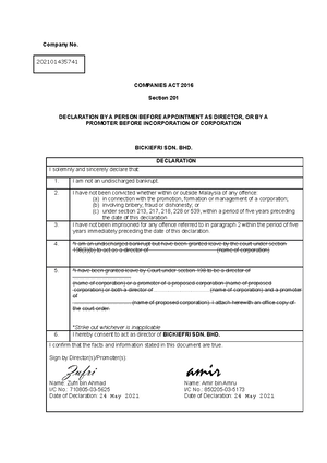 Lodgement of Constitution - Company No. 10 cm 15 cm COMPANIES ACT 2016 ...