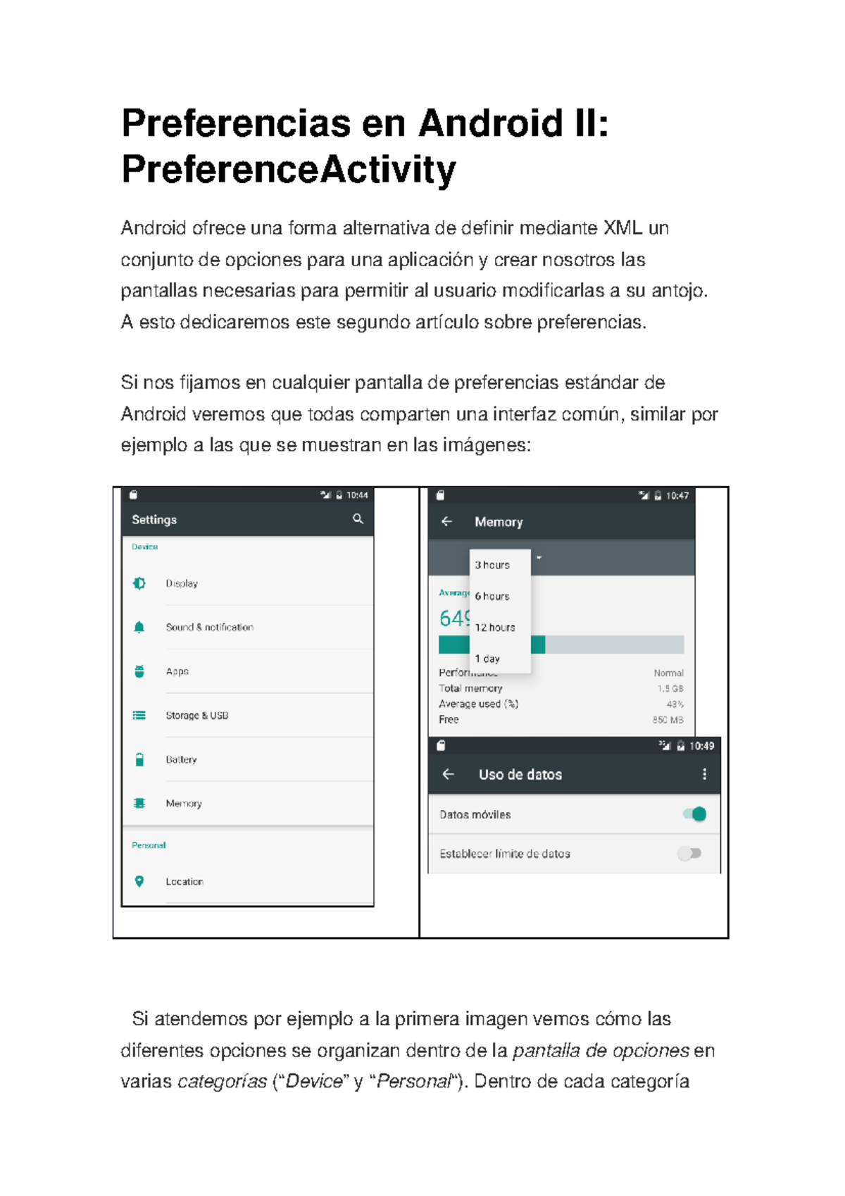 32 Preferencias en Android (II) - Preference Activity - Preferencias en Android II: - Studocu