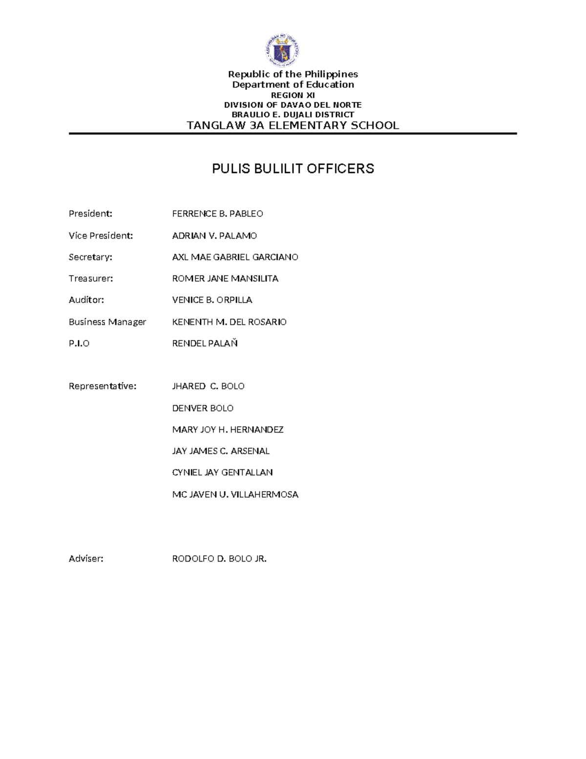 Pulis Bulilit 2022 - security - Republic of the Philippines Department ...