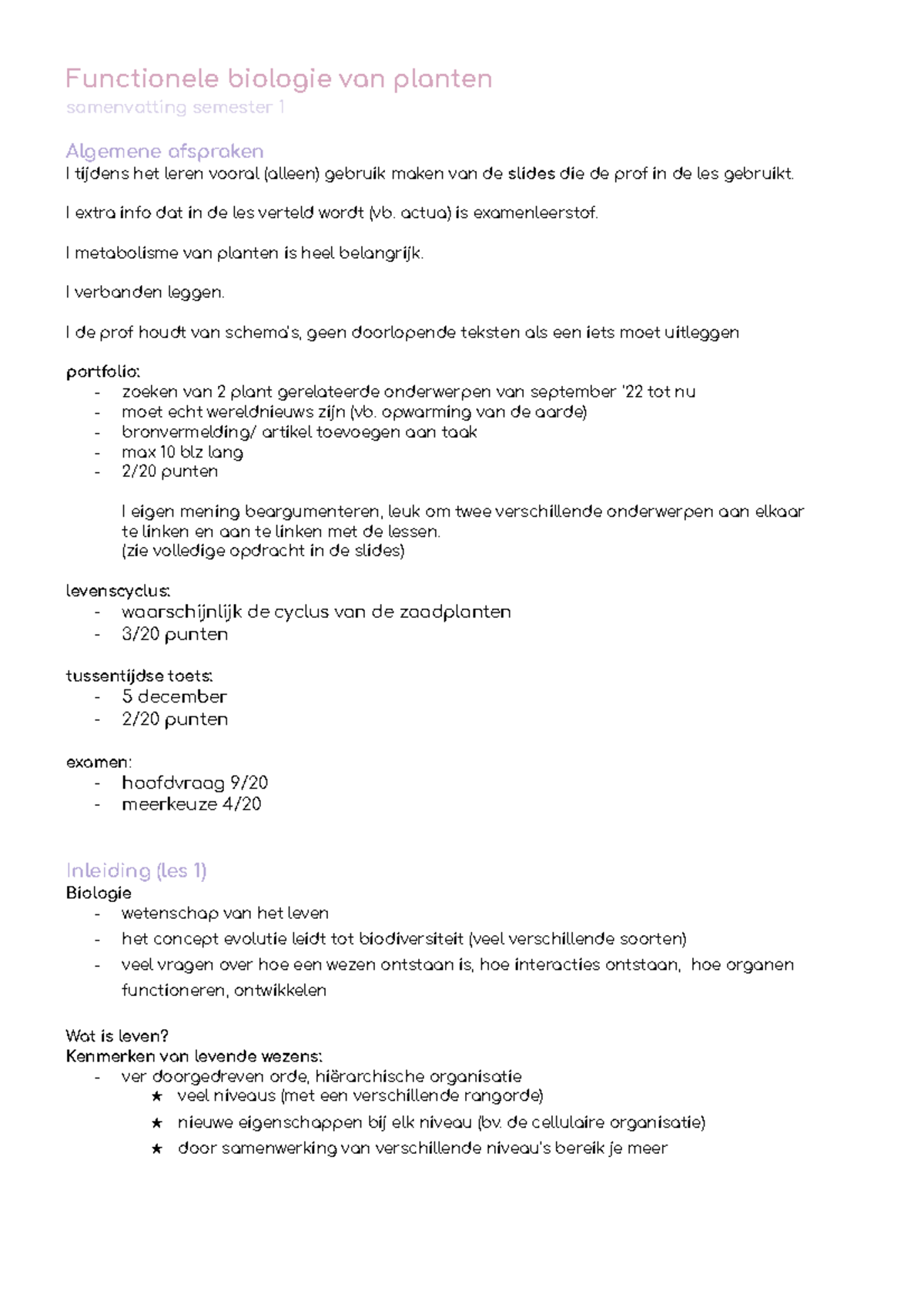 Functionele biologie van planten (inleiding) - Functionele biologie van ...