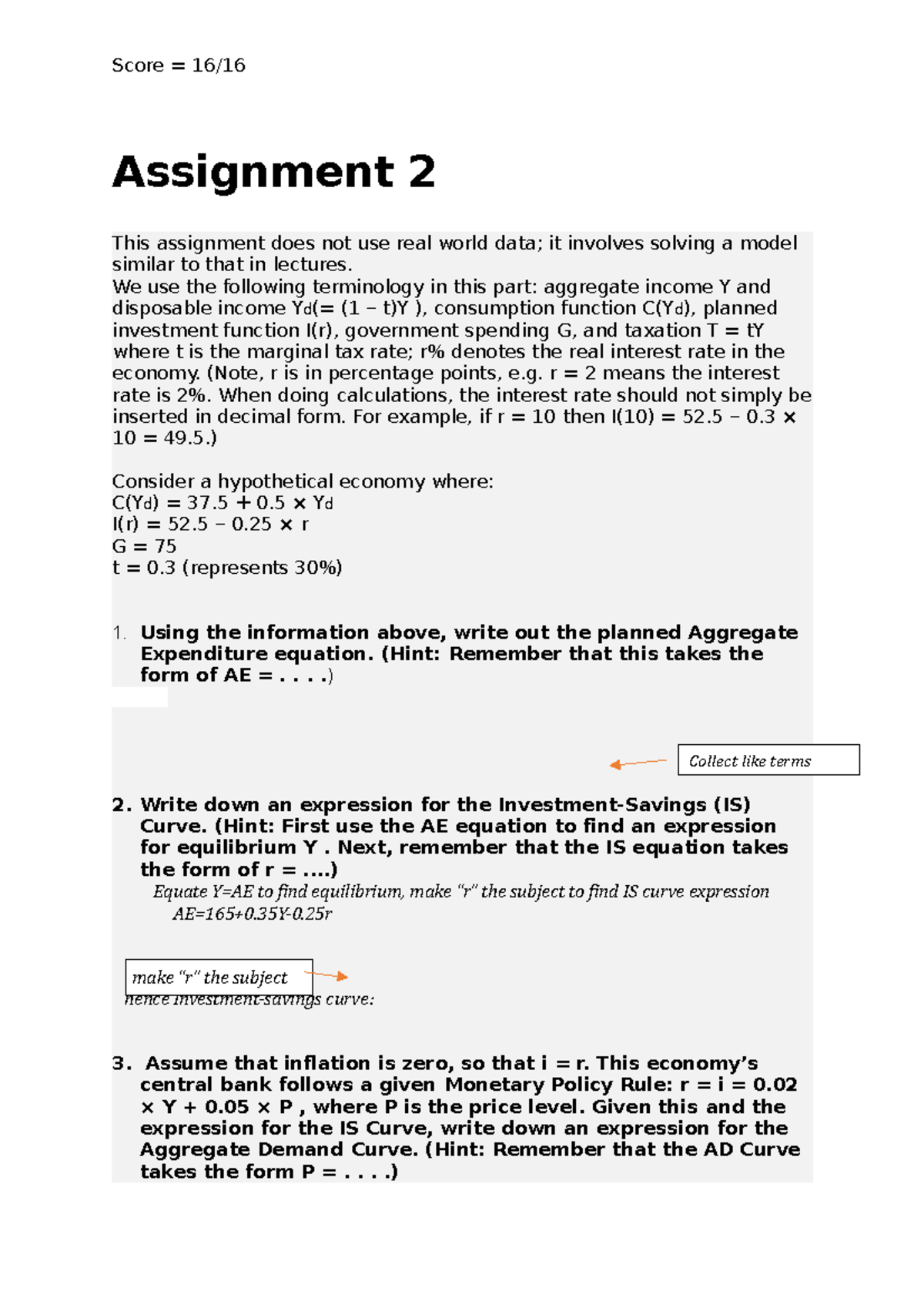 ECON141 Assignment 2 - Assignment 2 This assignment does not use real ...