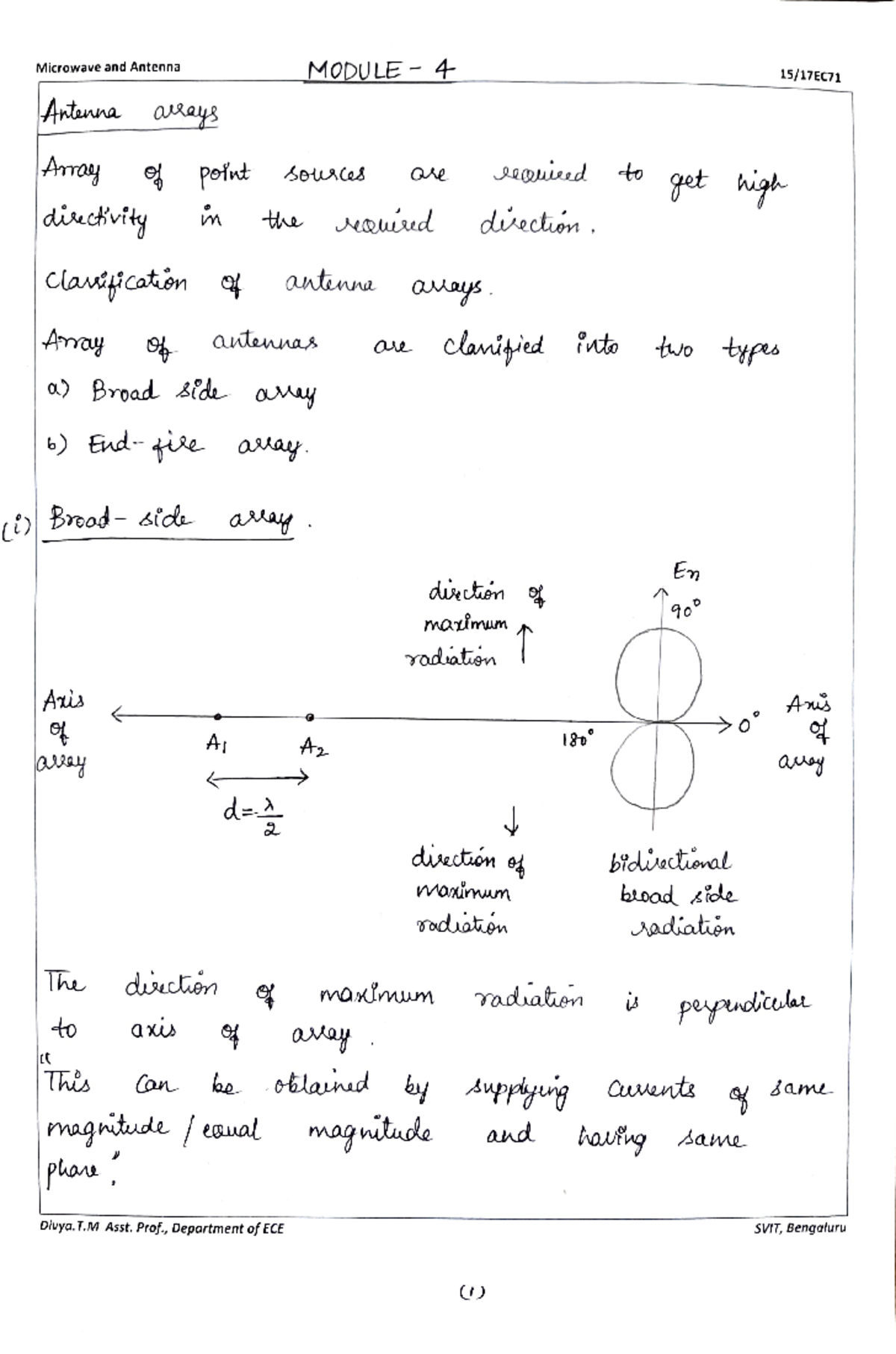 Module 4 - good - Microwave and Antenna 4 Antenna arrays Array of point ...