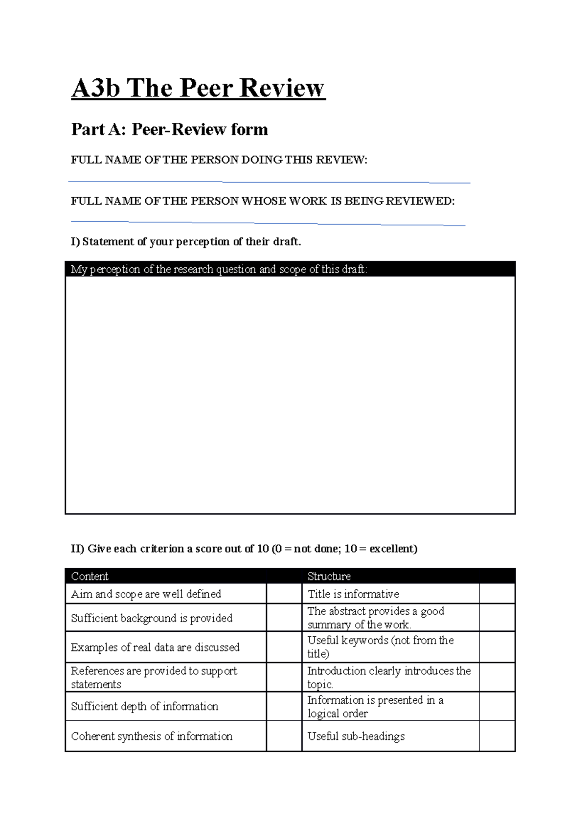 Peer Review Form Hihibdbcjdscjdjcds A3b The Peer Review Part A peer-review-form-hihibdbcjdscjdjcds-a3b-the-peer-review-part-a