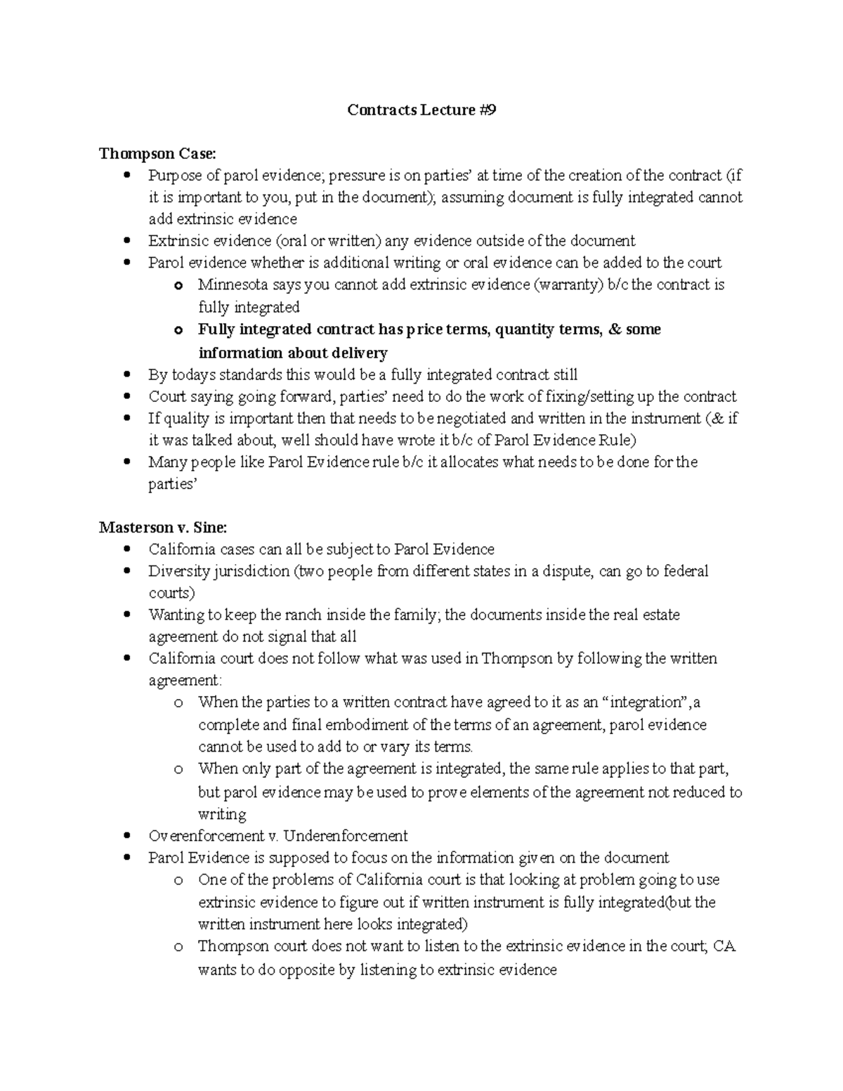9-20-2022 - 9-20-2022 Lecture Notes for Contracts with O'Brien ...
