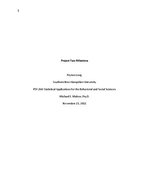 Module 2 Activity PSY 222 - PSY 222 Module Two Activity January 15 ...