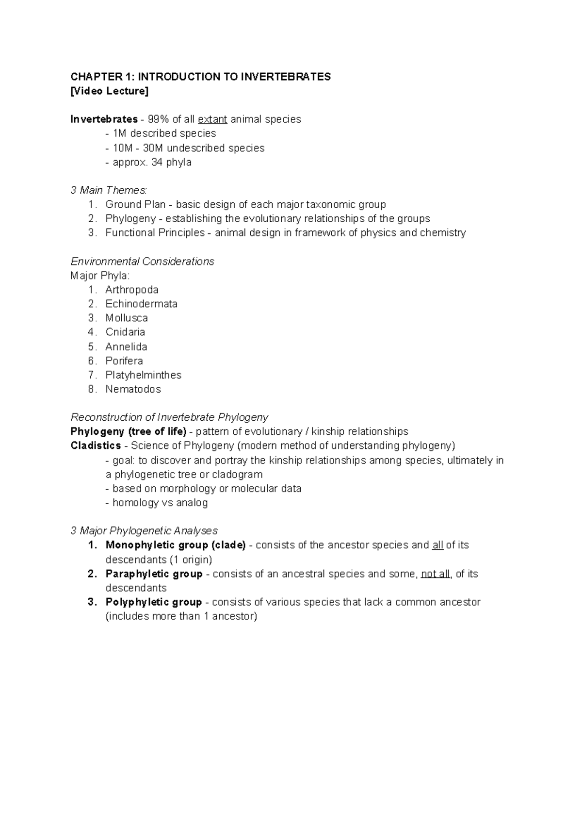 CH1 Intro to Inv - Contains discussion summary, aided with diagrams and ...