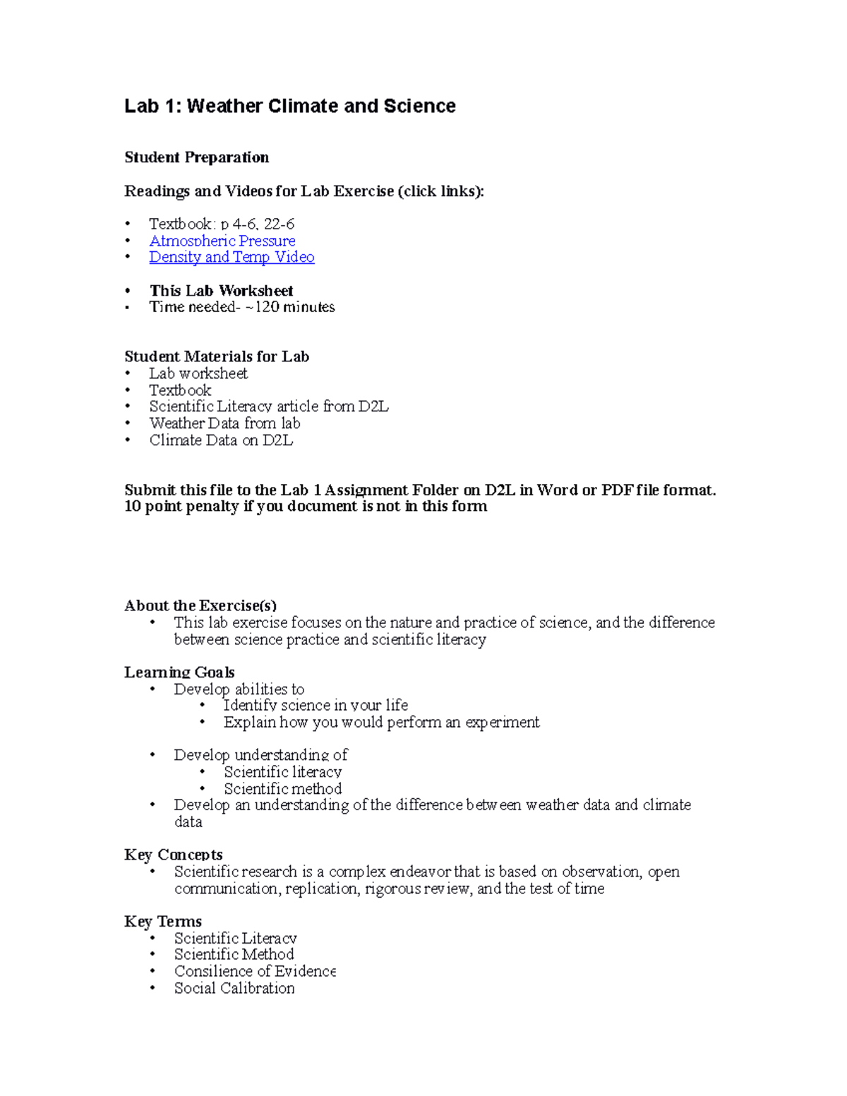 Lab 1 Fall Campus - First Lab of the semester. - Lab 1: Weather Climate ...