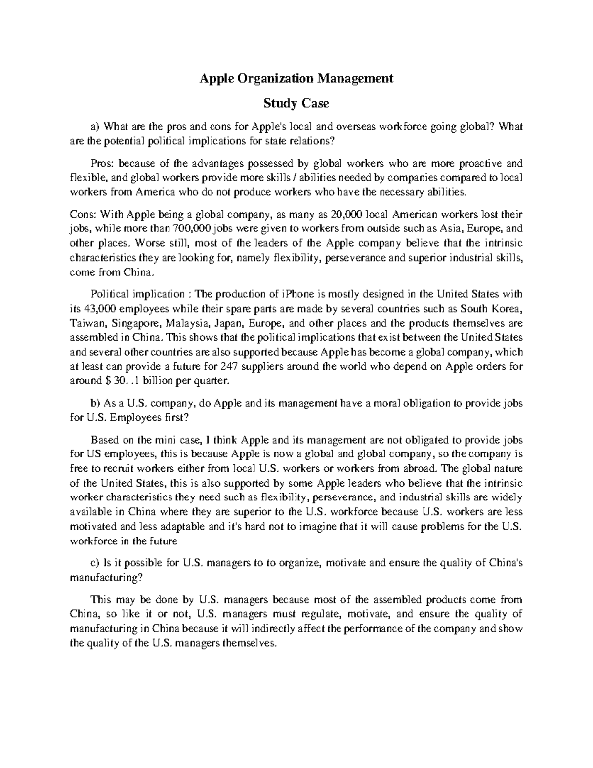 Apple Organization Behavior - Apple Organization Management Study Case ...