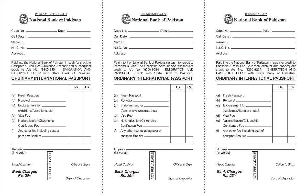 Passport Challan Form 2023 - Printable Forms Free Online