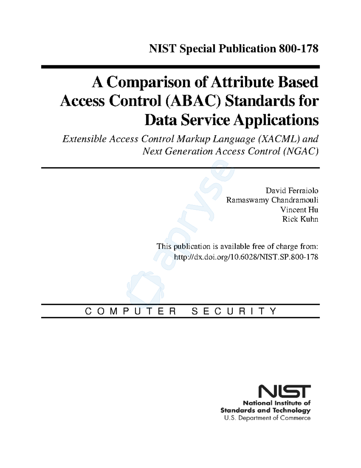 A Comparison of Attribute Based Access Control ABAC Standards for Data ...