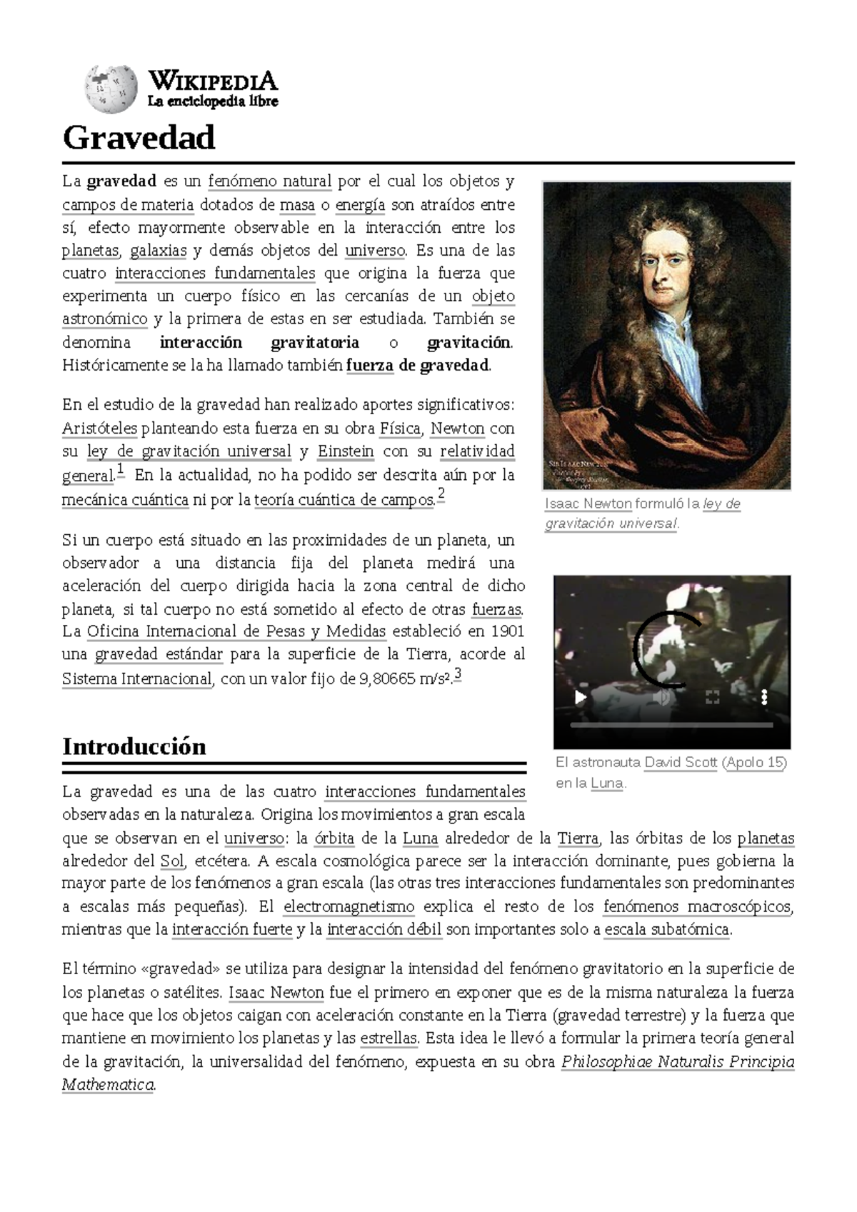 Gravedad - Isaac Newton formuló la ley de gravitación universal. El ...