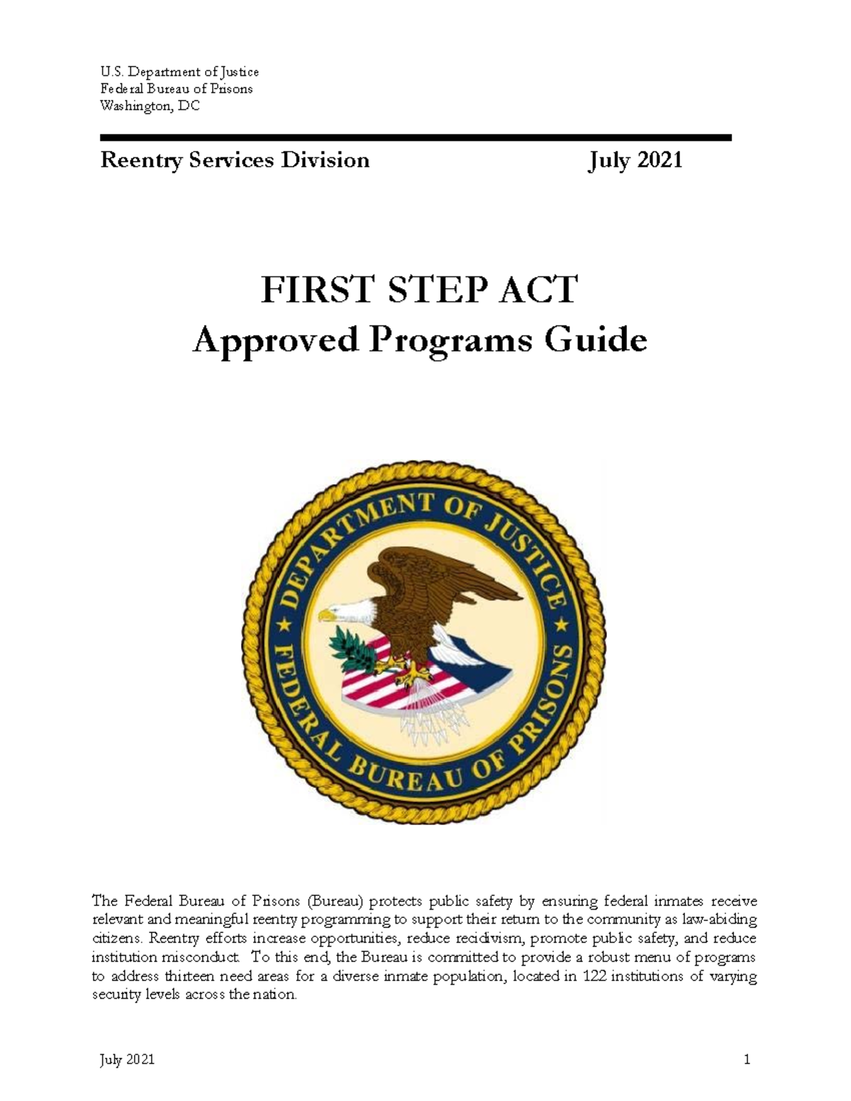 Fsa program guide 2107 - Information - U. Department of Justice Federal ...