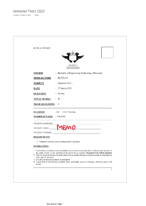 UJ - Electrotechnology 1A - Studocu
