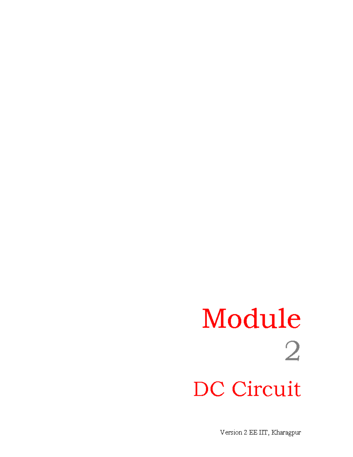 Module 2-DC Circuit - Module 2 DC Circuit Lesson 3 Introduction of Electric Circuit in primary ...