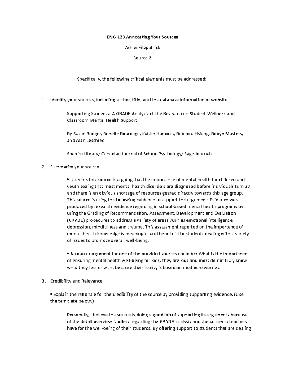 Annotating Assignment for Reflection 2 of 3 - ENG 123 Annotating Your ...