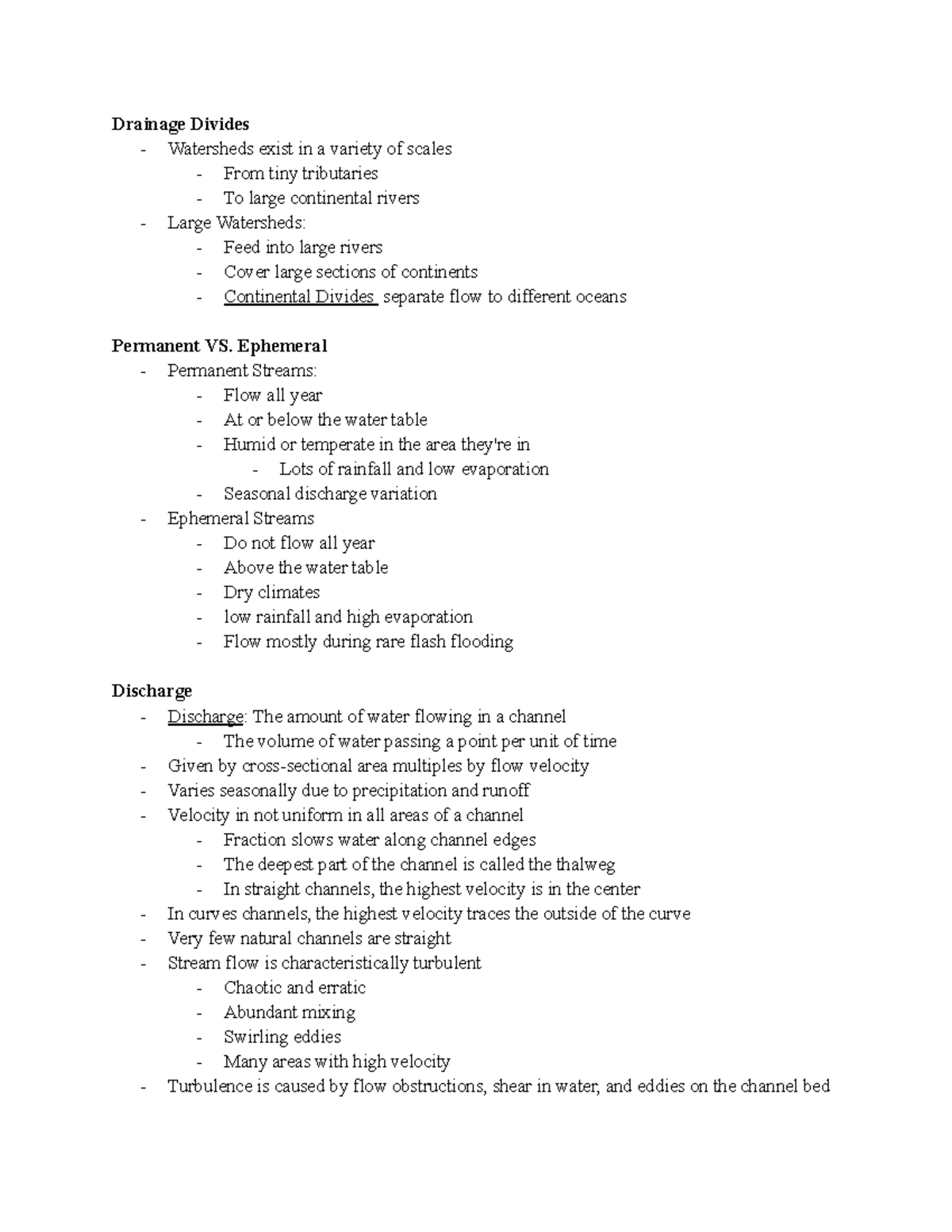Geology Rivers and Streams- 11 30 22 - Drainage Divides - Watersheds ...
