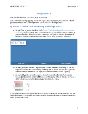 COMP 1500 (A2-Q2) - QUESTION 2 - Assignment 2: Department and Course ...
