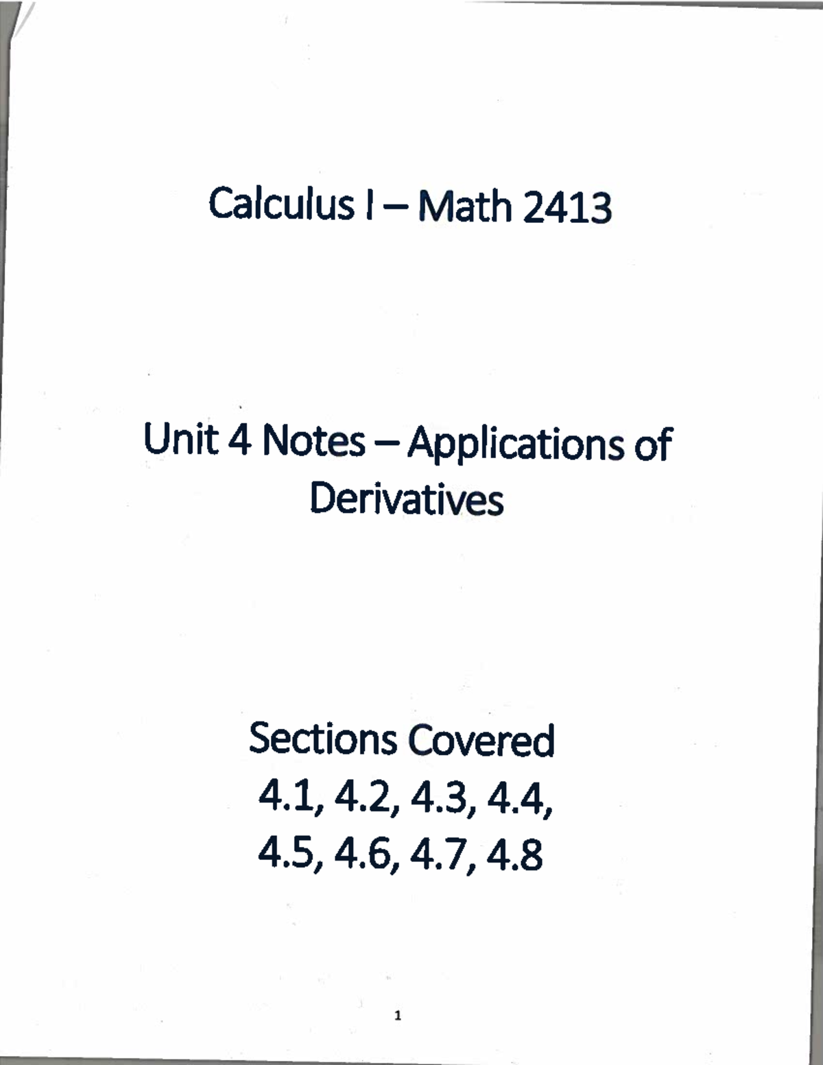 Unit 4 Notes - 4.1, 4.2, 4.3, 4.4, 4.5, 4.6, 4.7, 4.8 - Completed ...