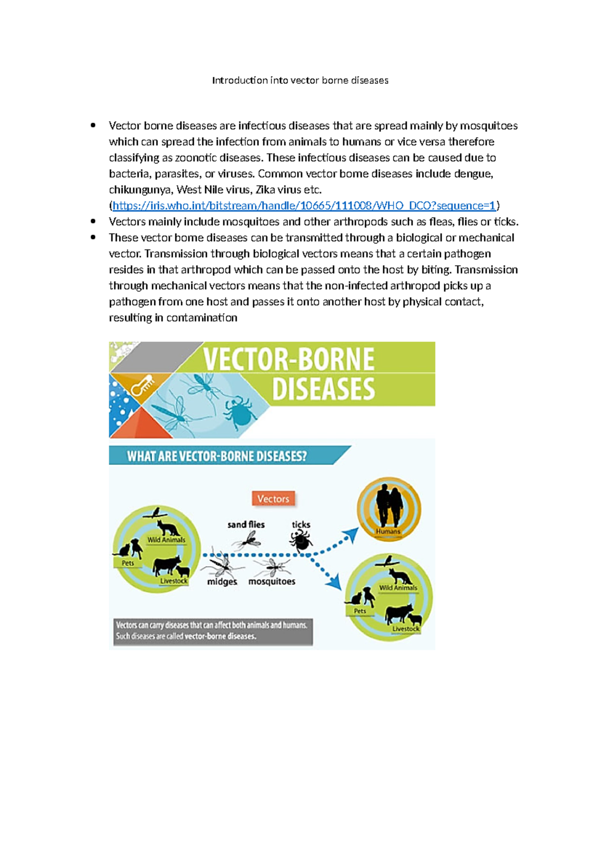 Introduction into vector borne diseases - These infectious diseases can ...