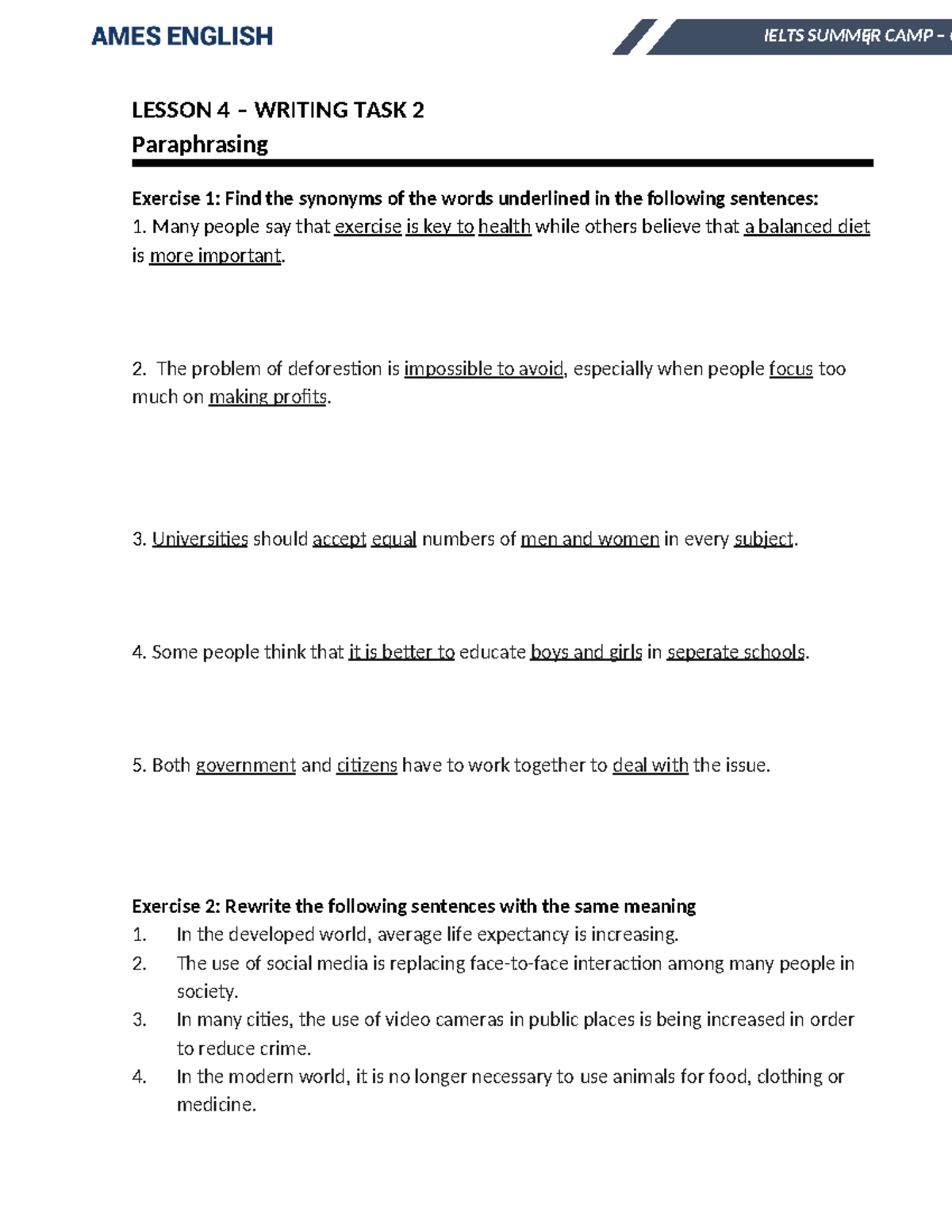 L4.2 - Cách viết wri - IELTS SUMMER CAMP – CI LESSON 4 – WRITING TASK 2 ...