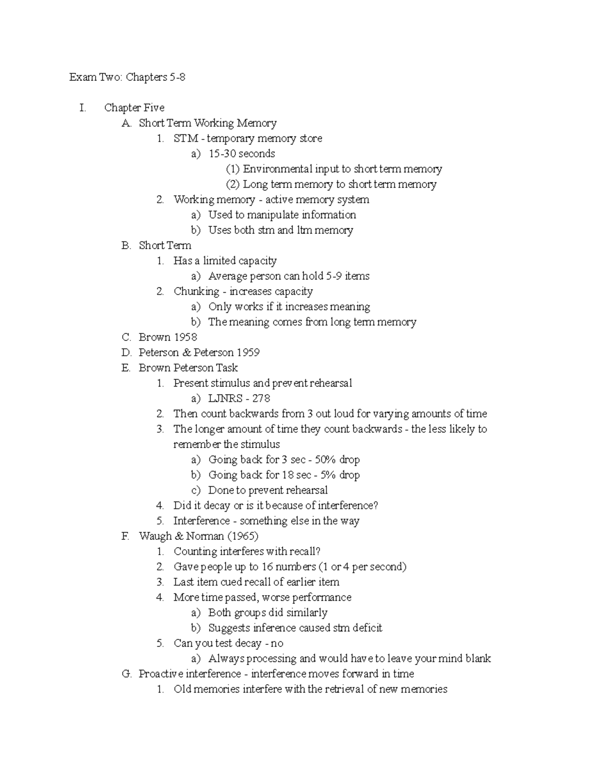 Exam Two Chapters 5-8 - exam two notes - Exam Two: Chapters 5- I ...