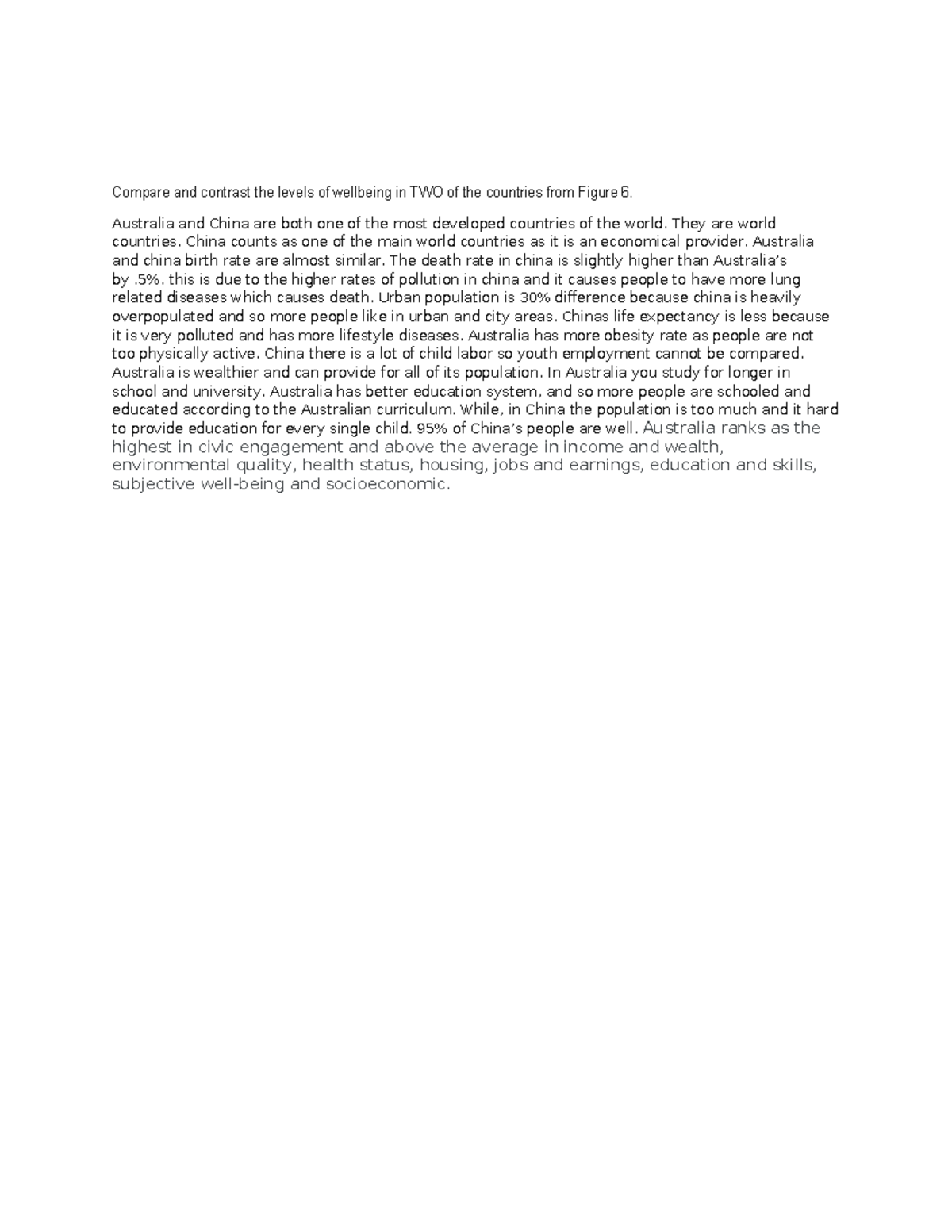 Extended response geography - Compare and contrast the levels of ...
