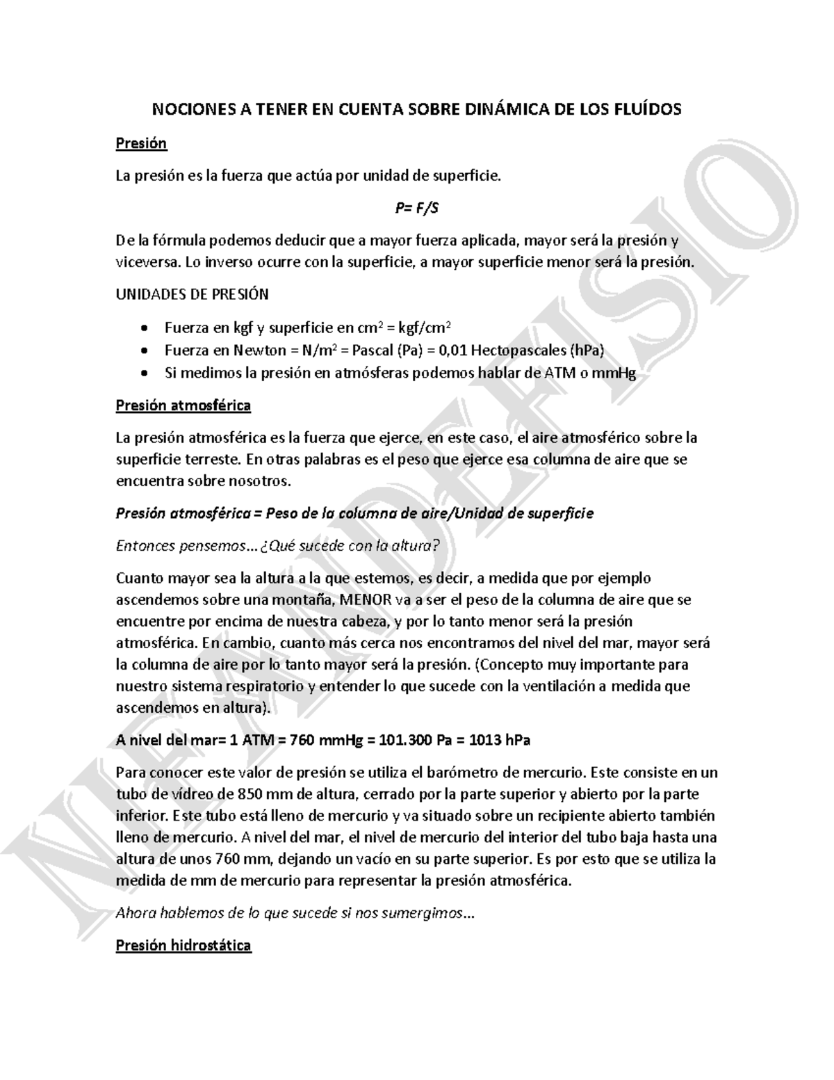 Dinamica DE Fluidos - wdwdw - NOCIONES A TENER EN CUENTA SOBRE DINÁMICA ...