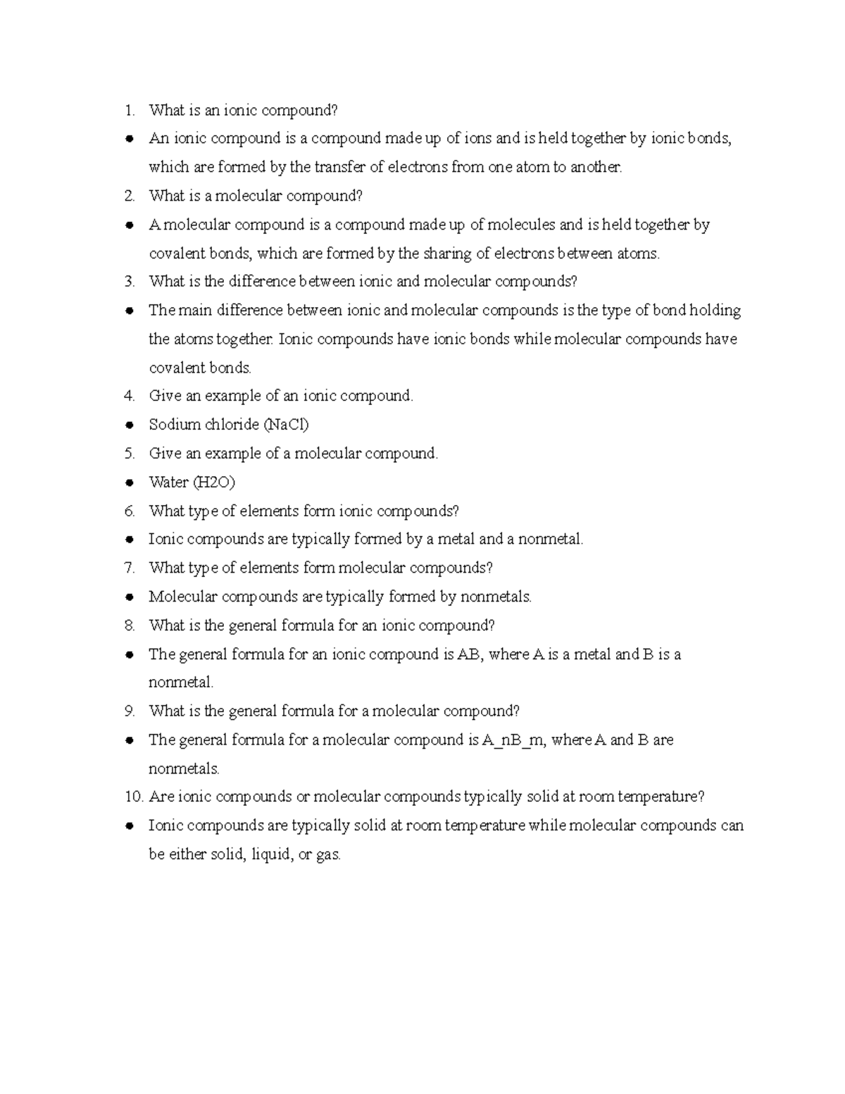 Ionic Compound Practice Material What Is An Ionic Compound An Ionic