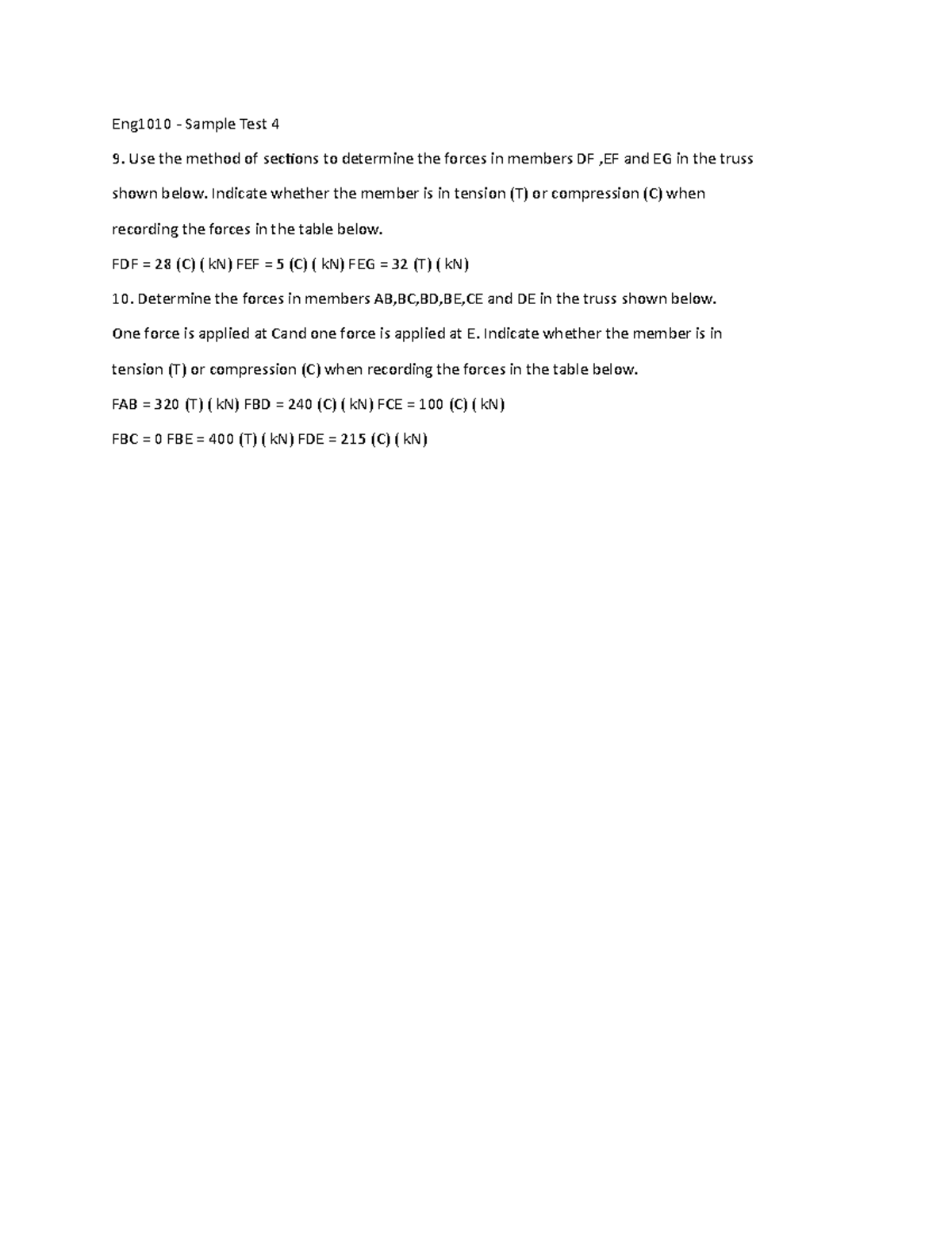 English 1101 - study stuff - Eng1010 - Sample Test 4 9. Use the method ...